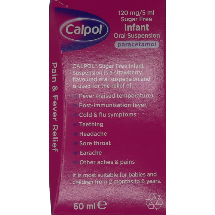 Calpol Infant Sugar Free 60ml | Webshoplocatie.nl